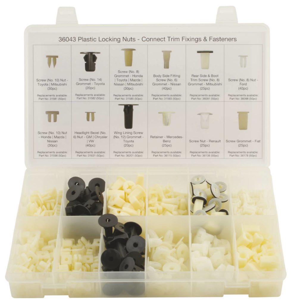 Assorted Plastic Locking Nuts - 350 Pieces - Multilakk